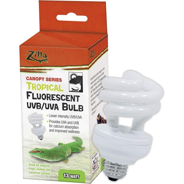 商品名Zilla Canopy Series Fluorescent UVB/UVA Bulbs Tropical 13 Wブランド：Zilla商品サイズ：3.875 in高さ：7.1 cm横幅：7.1 cm奥行：16.5 cm 商品番号：...