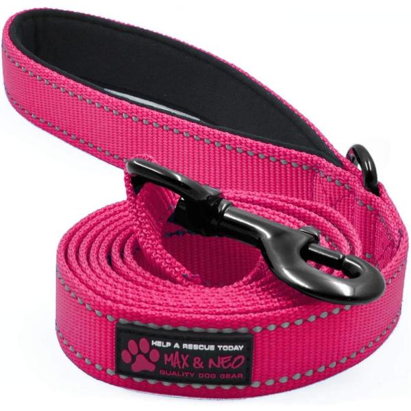 商品名Max and Neo Small Dog Reflective Nylon Dog Leash - We Donate a Leash to a Dog Rescue for Every Leash Sold (Pink, 4x5/...