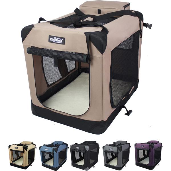 商品名EliteField 3-Door Folding Soft Dog Crate, Indoor &amp; Outdoor Pet Home, Multiple Sizes and Colors Available (20"" L ...