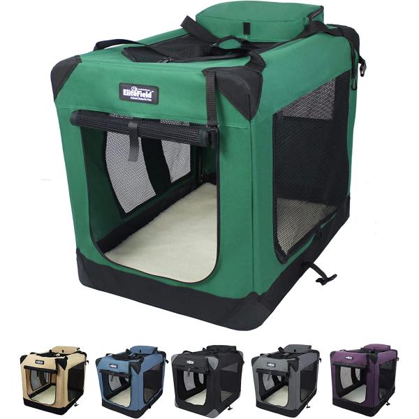 商品名EliteField 3-Door Folding Soft Dog Crate, Indoor &amp; Outdoor Pet Home, Multiple Sizes and Colors Available (24"" L ...