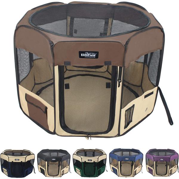 商品名EliteField 2-Door Soft Pet Playpen, Exercise Pen, Multiple Sizes and Colors Available for Dogs, Cats and Other Pets (...