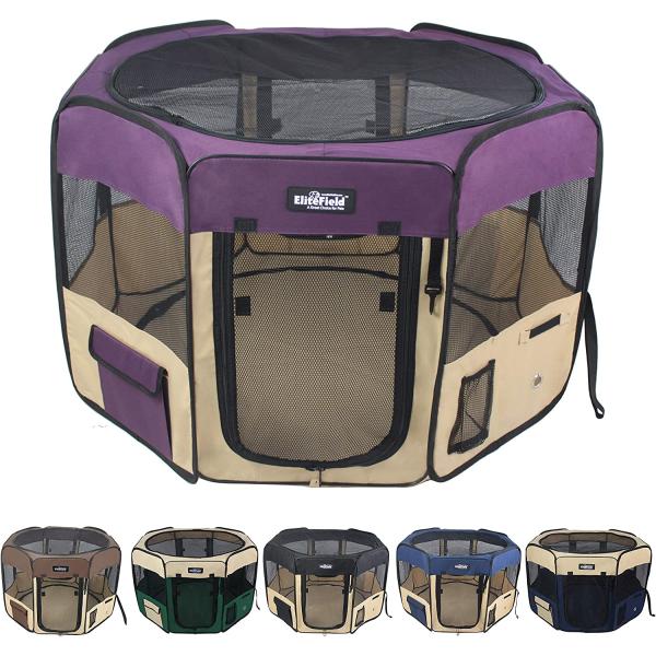 商品名EliteField 2-Door Soft Pet Playpen, Exercise Pen, Multiple Sizes and Colors Available for Dogs, Cats and Other Pets (...