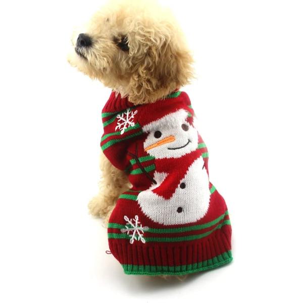 商品名NACOCO Dog Snow Sweaters Snowman Sweaters Xmas Dog Holiday Sweaters New Year Christmas Sweater Pet Clothes for Small ...