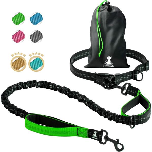 商品名SparklyPets Hands Free Dog Leash for Medium and Large Dogs   Professional Harness with Reflective Stitches for Traini...
