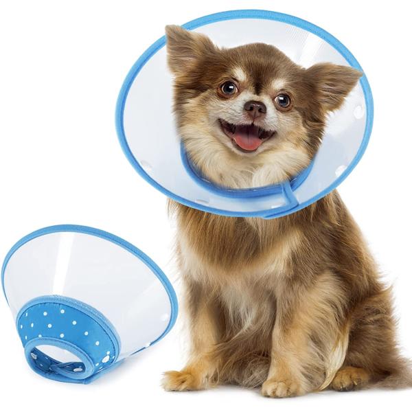 商品名生き生きとしたペットコーン、調整可能な6.7-9インチの子犬、小型犬、猫用の軽量エリザベスカラー（ブルー）Vivifying Dog Cones for Small Dogs, Adjustable 5.7-8in Pet Cone,...