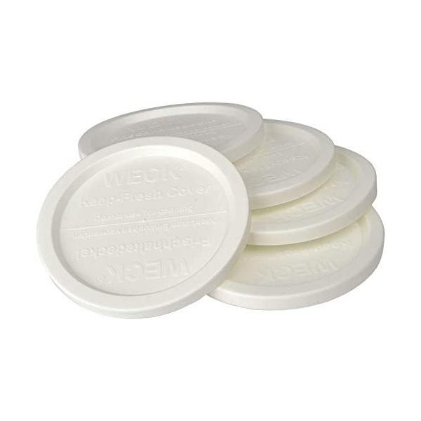 商品名WECK JAR 5 PACK KEEP FRESH PLASTIC LIDS, 5 PACK (SMALL = 2 3/8"", 60mm) Fits models 080, 755, 760, 761, 762, 763, 764...