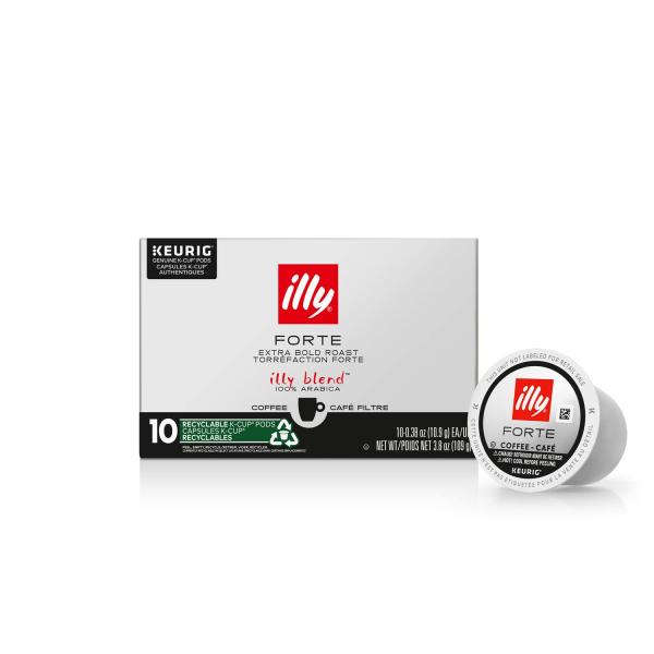 商品名illy Forte K Cup Coffee Pod, Bold and Intense, Extra Dark Roast Coffee K-Cups, Made with 100% Arabica Coffee, All-Nat...