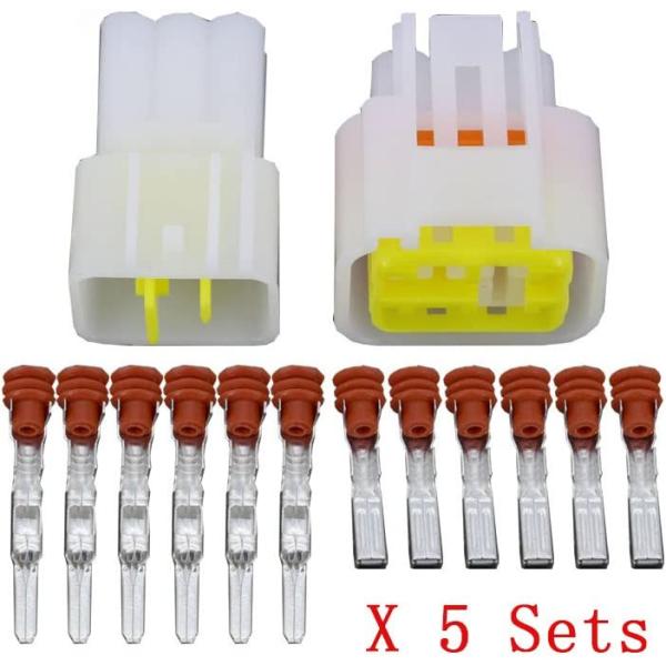 商品名CNLW 5 Sets/Kits 6 Pin/Way DJ7061Y-2.3-21/11,Waterproof Electrical Wire Connector Male and Female Automobile Connecto...