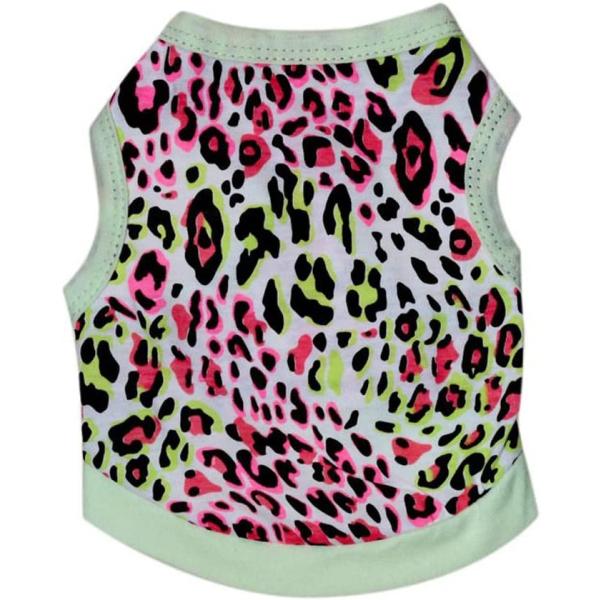商品名Harikaji Pet Clothes, Leopard Print T-Shirt Puppy Cat Cotton Vest Clothing Apparel Spring Summer Breathable Sleeveles...