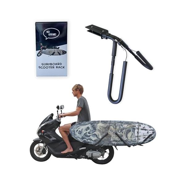 商品名: スクーター/モペット/eBikeサーフボードラック - ほとんどのスクーターに簡単取り付け - ガソリンが少なく、駐車が簡単 - 8フィート以下のサーフボード用 Scooter/Moped/eBike Surfboard Rack...