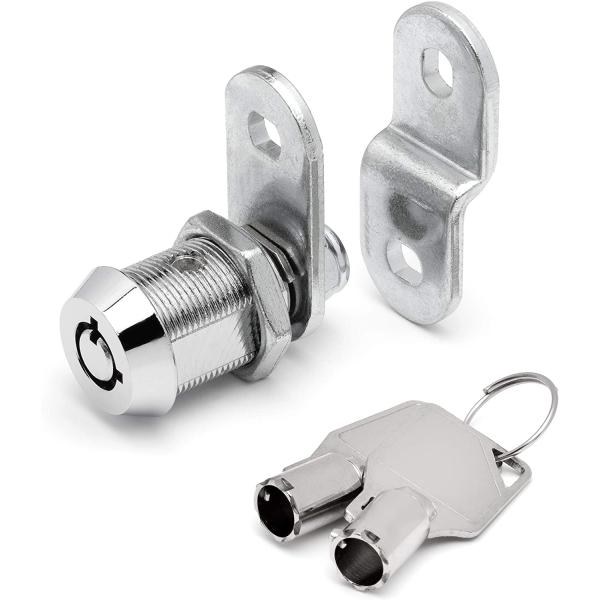 商品名管状カムロックで7 / 8 ""円柱とクロム仕上げ、Keyed Alike with 2キー、1 1 / 4 ""カムとオフセットCamWestway Locks 7/8"" Tubular Cam Lock with Chrome ...