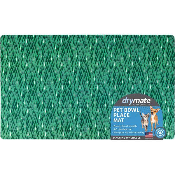 商品名Drymate Pet Bowl Placemat, Dog &amp; Cat Food Feeding Mat - Absorbent Fabric, Waterproof Backing, Slip-Resistant - Ma...