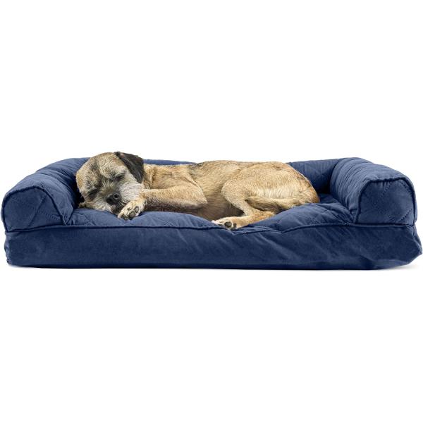 商品名Furhaven Medium Pillow Dog Bed Quilted Sofa-Style w/ Removable Washable Cover - Navy, Mediumブランド：Furhaven商品サイズ：Medium...