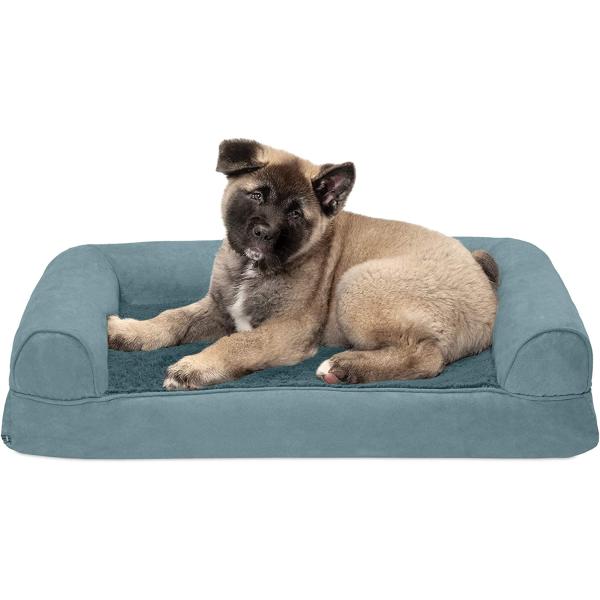 商品名Furhaven Medium Memory Foam Dog Bed Plush &amp; Suede Sofa-Style w/ Removable Washable Cover - Deep Pool, Mediumブランド：...