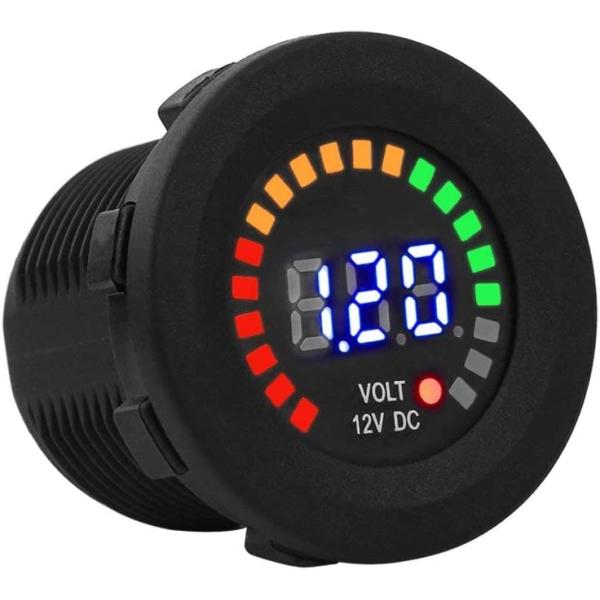 商品名Qiilu LED Digital Voltmeter, 2V DC Digital Voltmeter Volt Gauge Tester Meter Waterproof for Car Motorcycle Truck Boat...