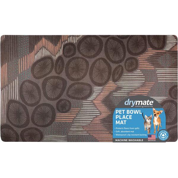 商品名Drymate Pet Bowl Placemat, Dog &amp; Cat Food Feeding Mat - Absorbent Fabric, Waterproof Backing, Slip-Resistant - Ma...