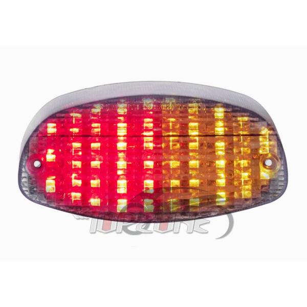 商品名: Topzone Lighting スモークレンズ オートバイ LED テールライト ブレーキテールライト 統合ウィンカーランプインジケーター付き ヤマハ 1998-2007 YZF600R 1999-2007 Vstar 650/...