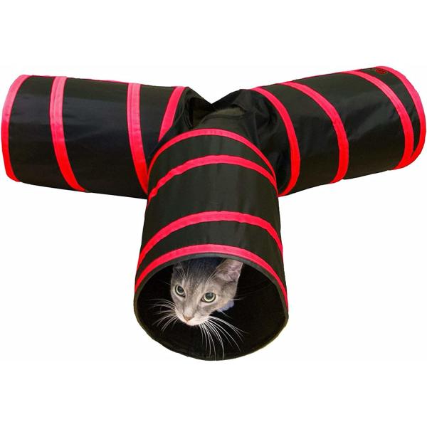 商品名Purrfect Feline - 3 Way Cat Tunnel and Crinkle Cat Toy - Interactive Cat Toy with Cat Ball Included - Kitten Toys &am...