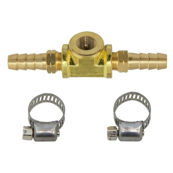商品名GlowShift 8mm (5/16"") Fuel Line Fuel Pressure Sensor T-Fitting Adapter Compatible with Subaru Impreza WRX STI 2002-2...