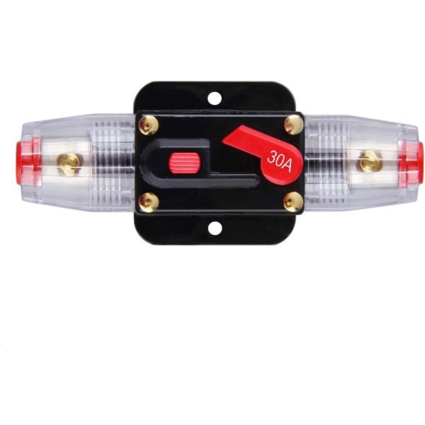 商品名Cllena 20A カーステレオ インライン サーキットブレーカー リセットスイッチヒューズ 12V-24V DC 車 トラック RV キャンパー マリン ボート 自動車 オーディオシステム保護 30A ブルー 4070-30Cll...