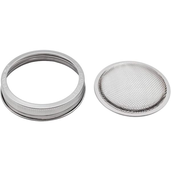 商品名(3, Wide Mouth (7.6cm Internal Diameter)) - Stainless Steel Sprouting Lid and Band for Wide Mouth Mason, Ball, Cannin...