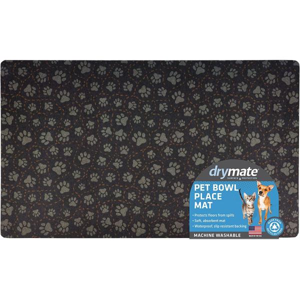 商品名Drymate Pet Bowl Placemat, Dog &amp; Cat Food Feeding Mat - Absorbent Fabric, Waterproof Backing, Slip-Resistant - Ma...