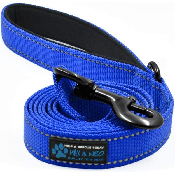 商品名Max and Neo Small Dog Reflective Nylon Dog Leash - We Donate a Leash to a Dog Rescue for Every Leash Sold (Blue, 6x5/...
