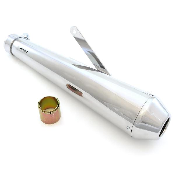 商品名: ユニバーサルリバースコーンショートマフラー - I.D 1 3/8インチから1 1/2インチ - 長さ17インチ Universal 17" Reverse Cone Short Muffler - Fits 1.5" - 1.7...