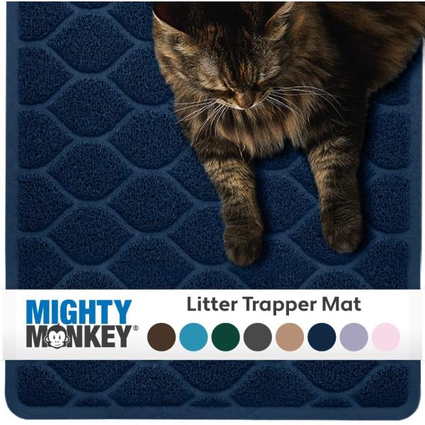 商品名Mighty Monkey Durable Easy Clean Cat Litter Box Mat, Great Scatter Control Mats, Keep Floors Clean, Soft on Sensitive...