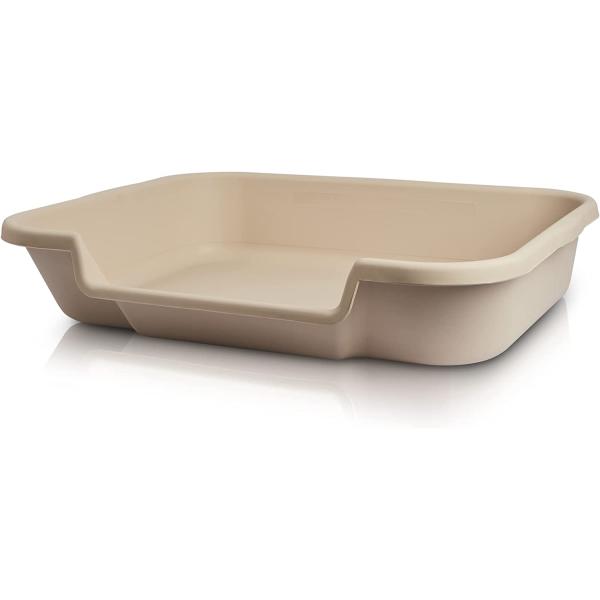 商品名KittyGoHere Senior Cat Litter Box 24"" x 20"" x 5"". Sand color. Opening is 12"" wide and 3"" from the floor. MADE IN...
