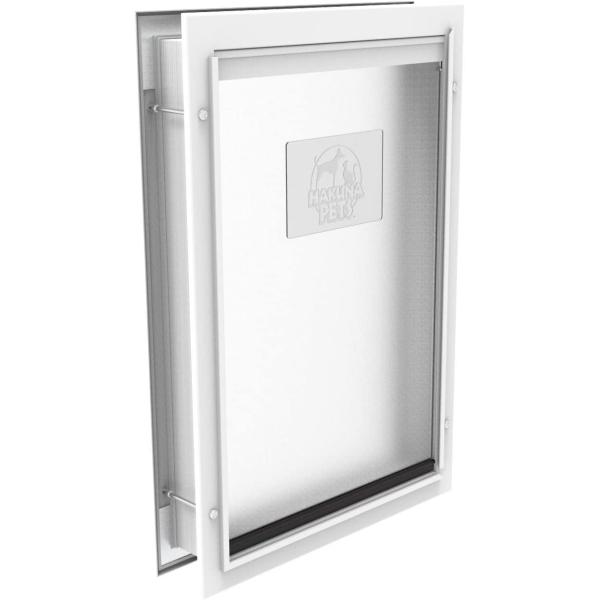 商品名Hakuna Pets Deluxe Aluminum Pet, Cat and Dog Door with 2-Way Locking Panel for Screens, Doors and Walls up to 2.8"" T...