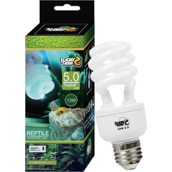 商品名LUCKY HERP Reptile UVA UVB Light 5.0 13W Compact Fluorescent Tropical Terrarium Lampブランド：LUCKY HERP商品サイズ：1 Count (Pac...