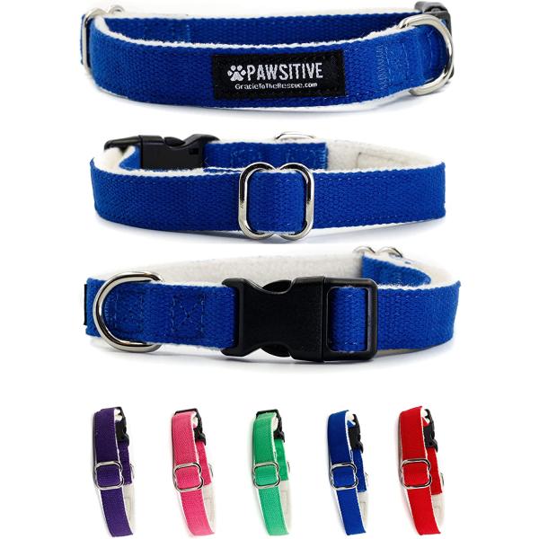 商品名Pawsitive Hemp Dog Collar - Blue Dog Colar - We Donate a Collar for Every Collar Sold. Help a shelter in Need! Solid ...