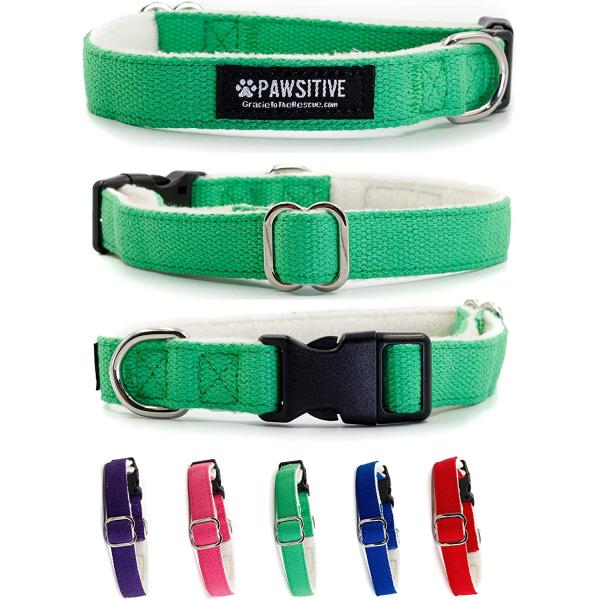 商品名Pawsitive Hemp Dog Collar - We Donate a Collar for Every Collar Sold. Help a shelter in Need! Solid Color Adjustable ...