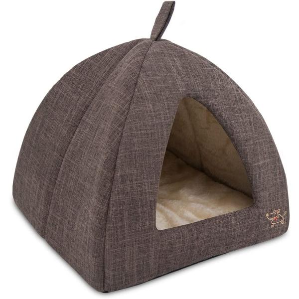 商品名最高のペット用品ペット用テント・ソフトベッド、ペット用品、Xラージ・ブラウン・リネンPet Tent-Soft Bed for Dog and Cat by Best Pet Supplies - Brown Linen, 19"" ...