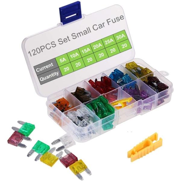 商品名ouhlブレードヒューズ詰め合わせキット Small_120 OUHL_S120Car Fuses 120pcs Assorted, OUHL Small Blade Fuse Assortment Kit 5A 10A 15A 20...