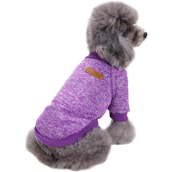 商品名ファッションフォーカスペット犬服ニットウェア 犬用セーター 柔らかく厚みがある暖かい子犬シャツ 冬用子犬セーター(紫、M)Jecikelon Pet Dog Clothes Dog Sweater Soft Thickening Wa...