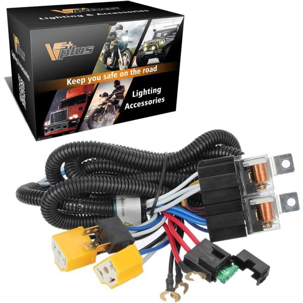 商品名Partsam 1Set H4 Headlight Relay Harness Kit for 7x6 5x7 H6054 Headlights Heat Ceramic Wiring Harness Compatible with ...