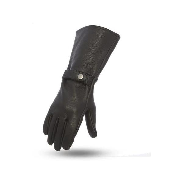 商品名First Manufacturing Mens Gauntlet Leather Motorcycle Touch Tech Finger Gloves (Black,Small),1 PackFirst Mfg Co Men's ...