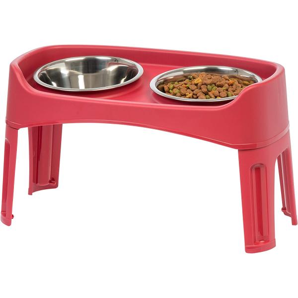 商品名IRIS USA Large Plastic Elevated Feeder, Red 589181IRIS USA Elevated Dog Bowls - Dog Food Bowls Elevated for Large Dog...
