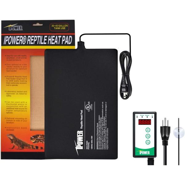 商品名iPower 8 by 12-inch Under Tank Heat Mat Reptile Heating pad with Digital Temperature Control Thermostat Combo Set for...