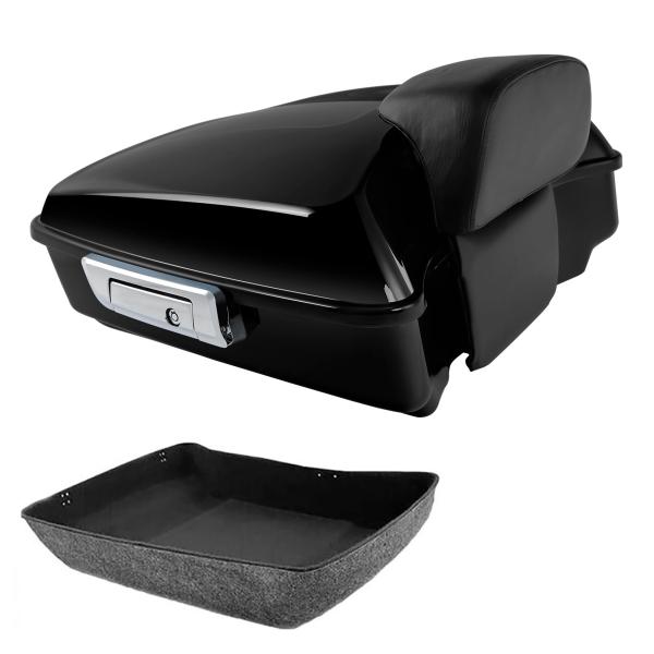 商品名: TCMT チョップツアーパック トランク バックレスト + ラック ハーレーストリートロードグライド2014〜18年モデル用 US-XF111547-05-2 TCMT Chopped Motorcycle Trunk Box W...