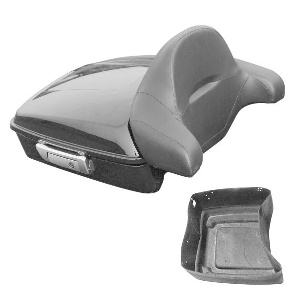 商品名: TCMT チョップツアーパック トランク バックレスト + ラック ハーレーストリートロードグライド2014〜18年モデル用 US-XF111547-05-1 TCMT Chopped Motorcycle Trunk Box W...