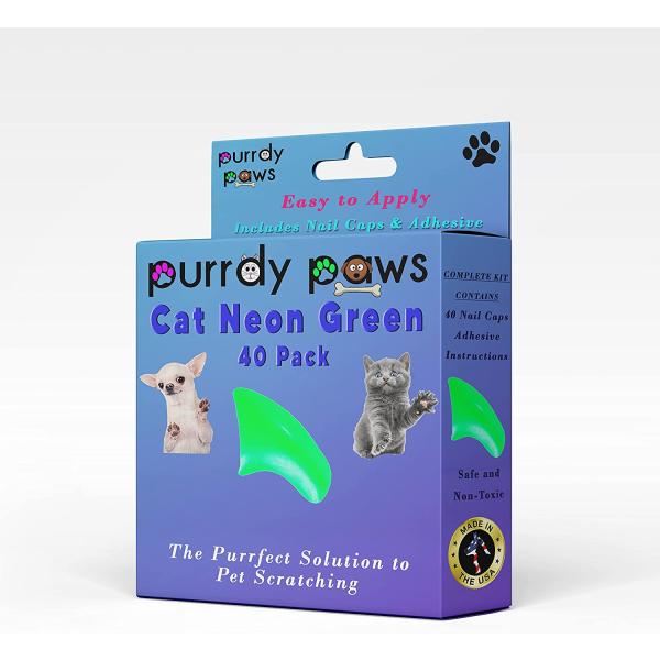 商品名Purrdy Paws 40 Pack Soft Nail Caps for Cat Claws NEON Green Kittenブランド：Purrdy Paws商品サイズ：Kitten高さ：1.5 cm横幅：7.5 cm奥行：15...