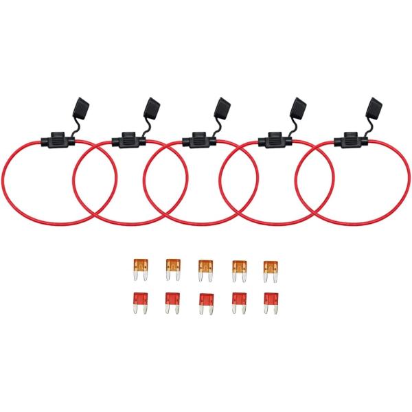 商品名kolacen自動車車トラックインライン16ゲージヒューズホルダーブレードタイプヒューズ 18 AWG Mini KLF008KOLACEN Automotive Car Truck in-line 18 Gauge Fuse Hol...