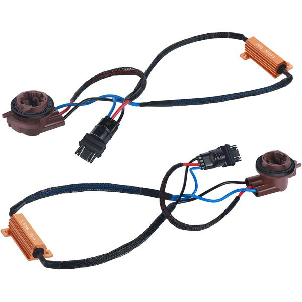 商品名Alla Lighting 3157 3057 t25 50W 6オームエラーフリーLEDライト 負荷抵抗アダプタ 点滅 高速点滅 キャンバスバス バイパス配線ハーネス アップグレード用 LEDウィンカー点滅ライト ランプAlla L...