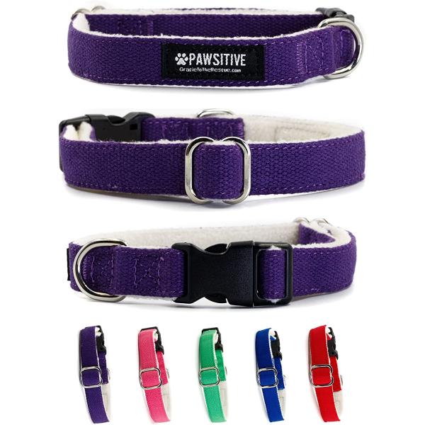 商品名Pawsitive Hemp Dog Collar - Purple Dog Collar - We Donate a Collar for Every Collar Sold. Help a shelter in Need! Sol...