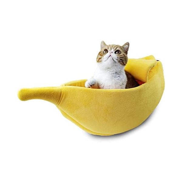 商品名猫吊床8  Petgrow   Cute Banana Cat Bed House Medium Size, Christmas Pet Bed Soft Cat Cuddle Bed, Lovely Pet Supplies for...