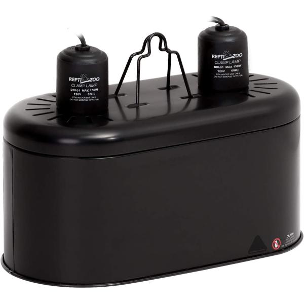 商品名REPTI ZOO Dual Reptile Light Fixture for Reptile Dome UVB Light Fixture Dual Lamp Cap Combo Integration Design Heat L...