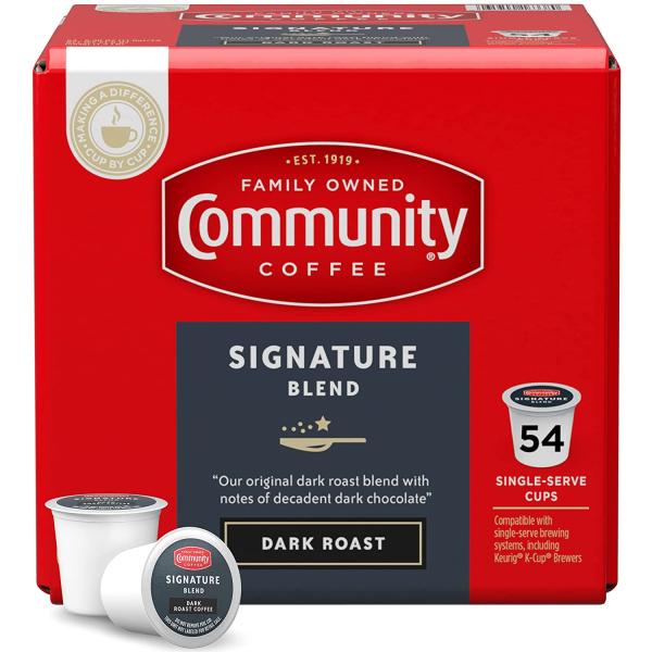 商品名Community Coffee Signature Blend 54 Count Coffee Pods, Dark Roast, Compatible with Keurig 2.0 K-Cup Brewers, 54 Count...